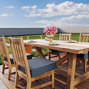 AOFEITE Outdoor Olefin Chair Cushions 22"x22"x5" Set of 4 Waterproof Patio Seat Cushions for Patio Furniture with 4-Level Color Fastness Sofa Pads with Handle DIY Straps for Yard Garden, Light Gray