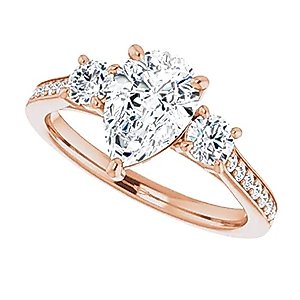 925 Silver, 10K/14K/18K Solid Gold Moissanite Engagement Ring, 1.0 CT Pear Cut Handmade Solitaire Ring, Diamond Wedding Ring for Women/Her Anniversary Ring, Birthday Rings, VVS1 Colorless Gift