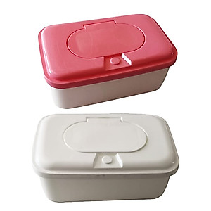 Baby Wipes Dispenser Portable Refillable: 2pcs Toddler Wipe Holder Baby Wipes Container Reusable Wipes Case Baby Travel Box Random Color