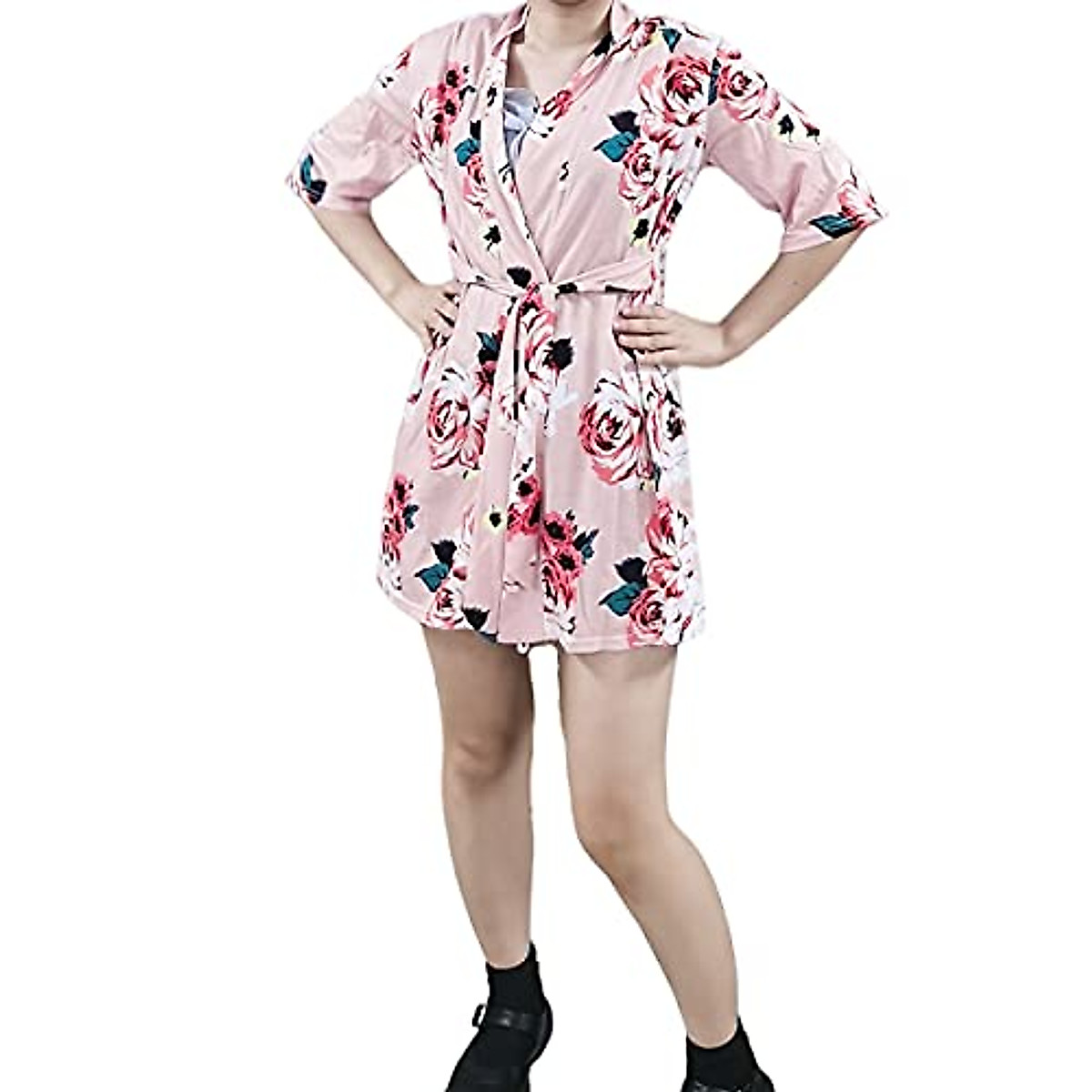 QTECLOR Mommy Robe with Swaddle Set Girls Robe, Maternity Robe for New Moms Gift Hospital Labor Delivery Nursing Loungewear