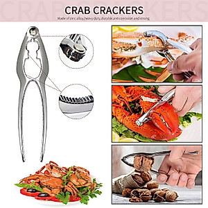 Reasmi Crab Crackers and Tools Set with 2 Crab Leg Cracker,2 Butter Warmer for Seafood,4 Crab Leg Forks,4 Lobster Shellers,2 Seafood Scissors,10 Tealight Candles,1 Bag,seafood crackers and tool(25pcs)