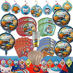 Octonauts Above and Beyond Party in a Box Kit: Complete Set 100+ Pieces - Plates, Cups, Banners, Utensils, Balloons, Stickers, Gift Bags, Decorations and More - Kwazzi, Barnacles, Dashi
