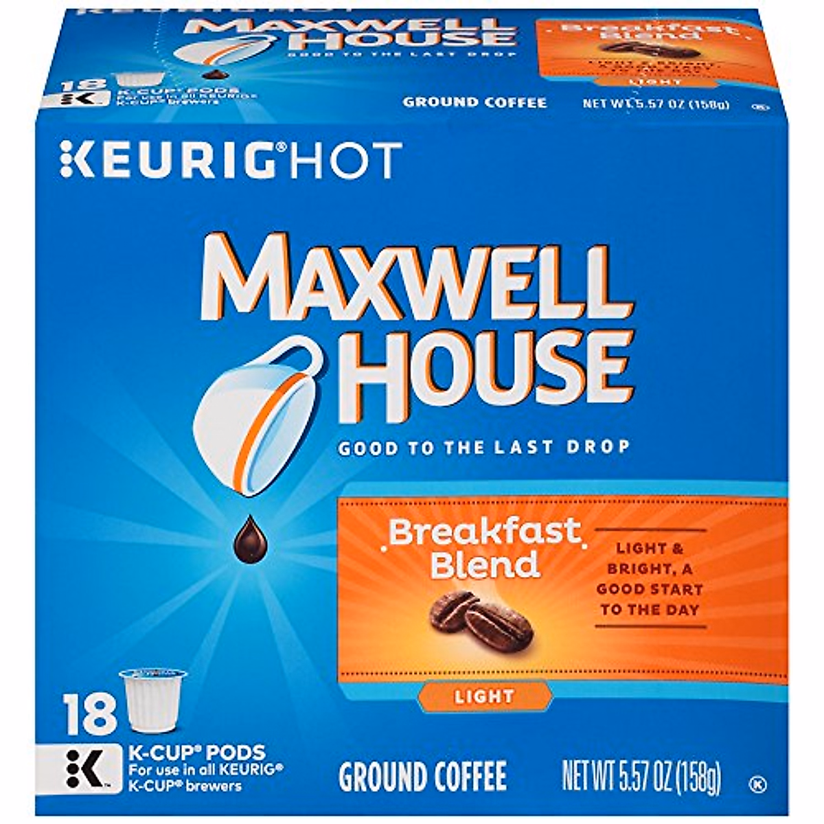 Maxwell House Breakfast Blend K-CUP Pods, 18 (Pack of 6)