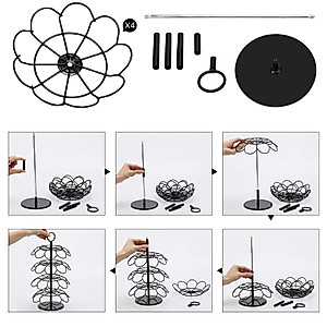 Tecbeauty Coffee Pod Holder, K Cup Holders for Counter, K Cup Carousel, Coffee Pods Storage Organizer Stand (Capacity of 36 Pods) - Rotatable