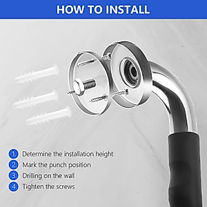 2 Pack Grab Bars for Shower, 12 Inch 304 Stainless Steel Anti Slip Shower Grab Bars for Bathroom, Safety Shower Handles for Elderly, Bath & Shower Bars for Seniors, Handicap and Pregnant Women