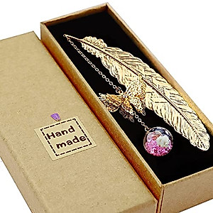 Metal Feather Bookmark ，Birthday Gift Women Teachers & Mothers Day Butterfly Book Mark for Book Lover Librarian Readers Mom Lady Female Girl Bookworm.