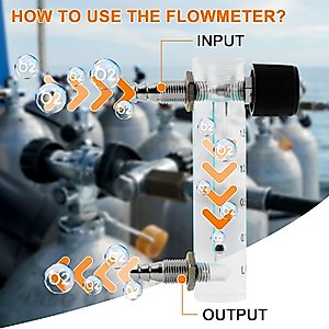 JIAWANSHUN Oxygen Air Flow Meter 0.1-1.5LPM Gas Flow Regulator Gas Flowmeter with Copper Connector
