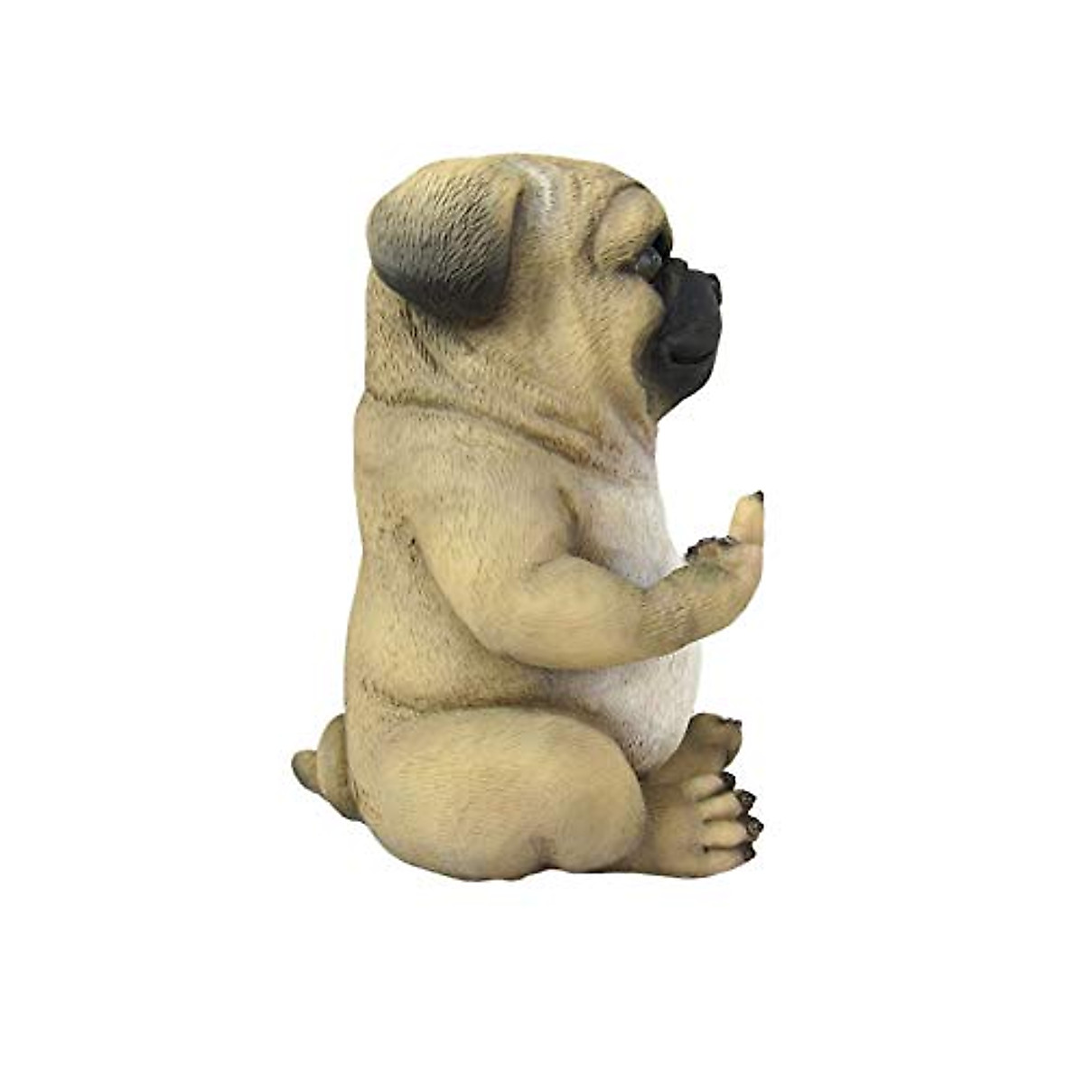 Pug Life Cheeky Middle Finger-Flipping Pug Dog Hand Painted ResinStatue - Adorable 6.75-Inch Decorative Figurine for Your Home, Office, and Garden Display