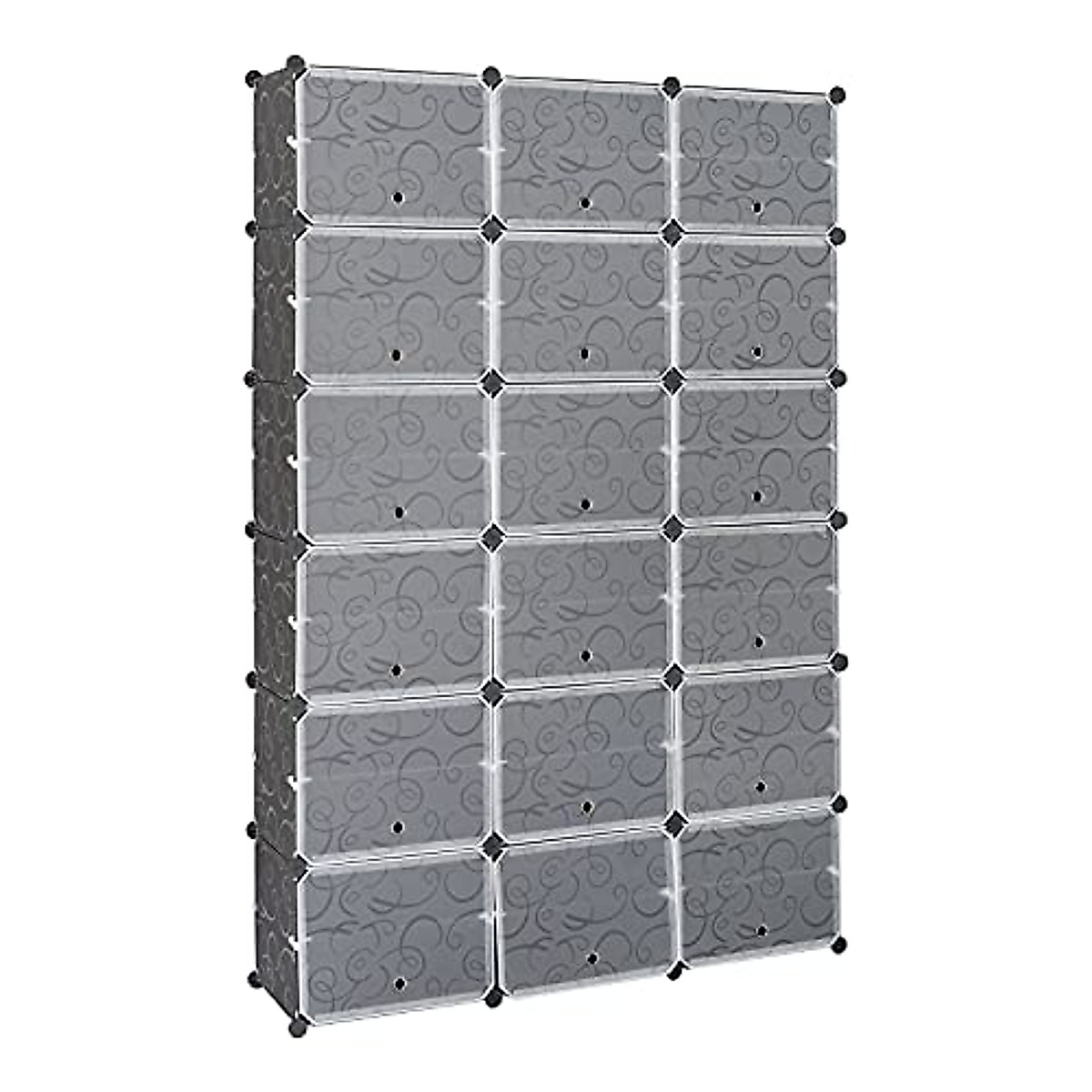 MENGK12-Tier Portable 72 Pair Shoe Rack Organizer 36 Grids Tower Shelf Storage Cabinet Stand Expandable for Heels, Boots, Slippers, Black