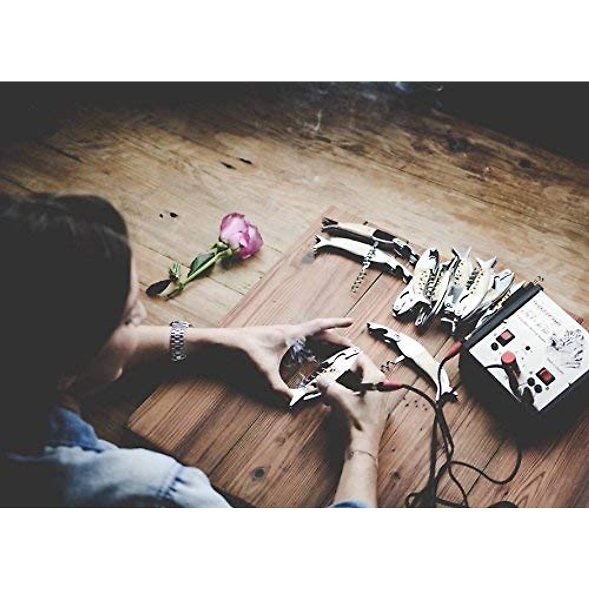 Sterling Brooke Wine Key, Stainless Steel with Wooden Handle Bones Design, Serrated Foil Cutter