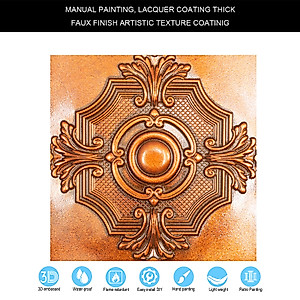 Ceiling Tin Tiles Farmhouse Tin Ceiling Tiles for Cafe Club Salon Hotel Store Bar 2'x2' PL38 Archaic Copper 10pcs
