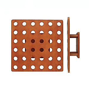 PTILSERY Wood Sushi Rack Square Display Shelf with Holes Ice Cream Cones Holder Ice Cream Presentation Rack for Sweet Shops