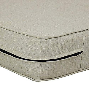 Sunnydaze Back and Seat Cushion Set for Indoor/Outdoor Furniture - 2-Piece Replacement Cushions for Deep Seating Patio Chair - Outside Pads for Porch, Deck and Garden Seats - Beige