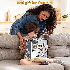 VATOS Remote Control Robot Dog Toy for Kids - Interactive Touch & Follow 17 Functions Robot Dog Pet, Programmable Smart Walking Puppy Intelligent Dancing Dog Robot Toys for Girls 3-12 Gifts (Gold)