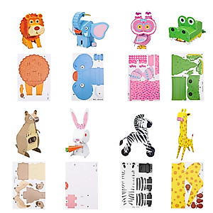 COGO MAN Animals Kids Arts and Crafts Welcome to The Zoo 8 Animals 3D Foam Puzzles Crafts for Kids Age 6 7 8 and Up