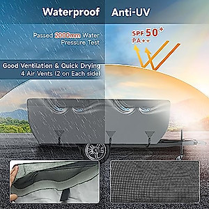 VINPATIO 7 Layers Pop Up Camper Cover, Folding Camper Trailer Cover Fits 12'-14' Trailers, Grey