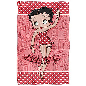 Trevco Betty Boop Paisley & Polka Dots Silky Touch Super Soft Throw Blanket 36" x 58"