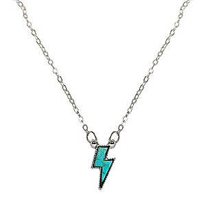EVKILKJS Lightning Bolt Necklace for Women Turquoise Neckalce Western Necklace Turquoise Lightning Necklace Turquoise Jewelry Western Jewelry for Women
