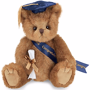 Bearington Collection Smarty Class of 2024 Graduation Plush Teddy Bear Stuffed Animal, Blue Cap, 10 Inch