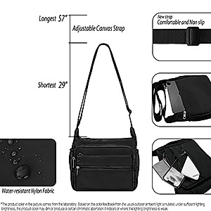 Feeliwant Crossbody Bag for Women Nylon Shoulder Bag Messenger Bag Casual Purse Handbag Black Small