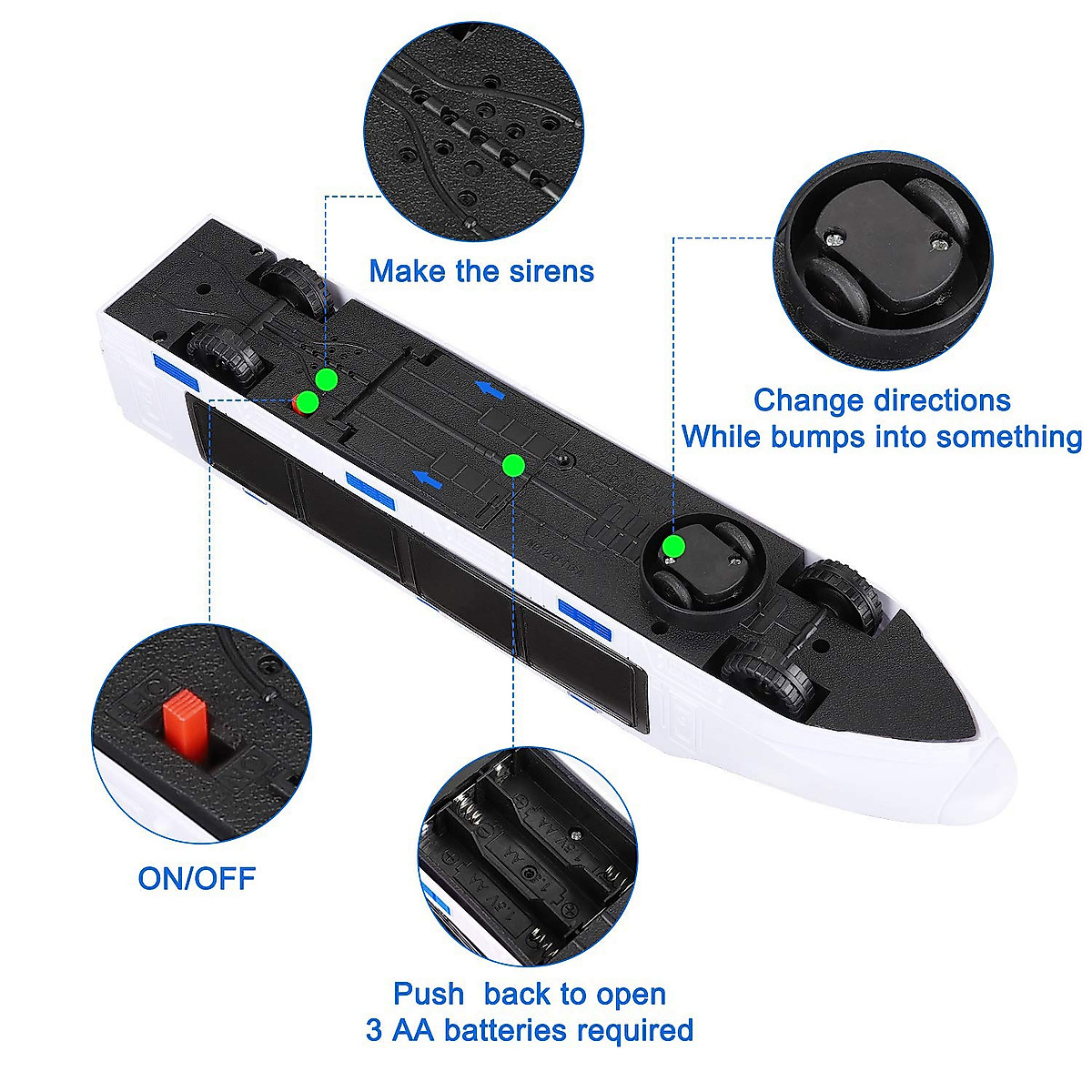 WEofferwhatYOUwant Electric Train Toy with Beautiful 3D Lightning - Monorail Train Set Battery Powered with Bullet Train Music and Bump and Go Action for Kids Ages 3 Years+