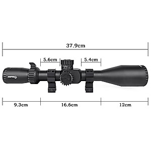 Sniper ZT5-27x50 FFP Scope Side Parallax Adjustment Glass Etched Reticle Red Green Illuminated with Scope Mount