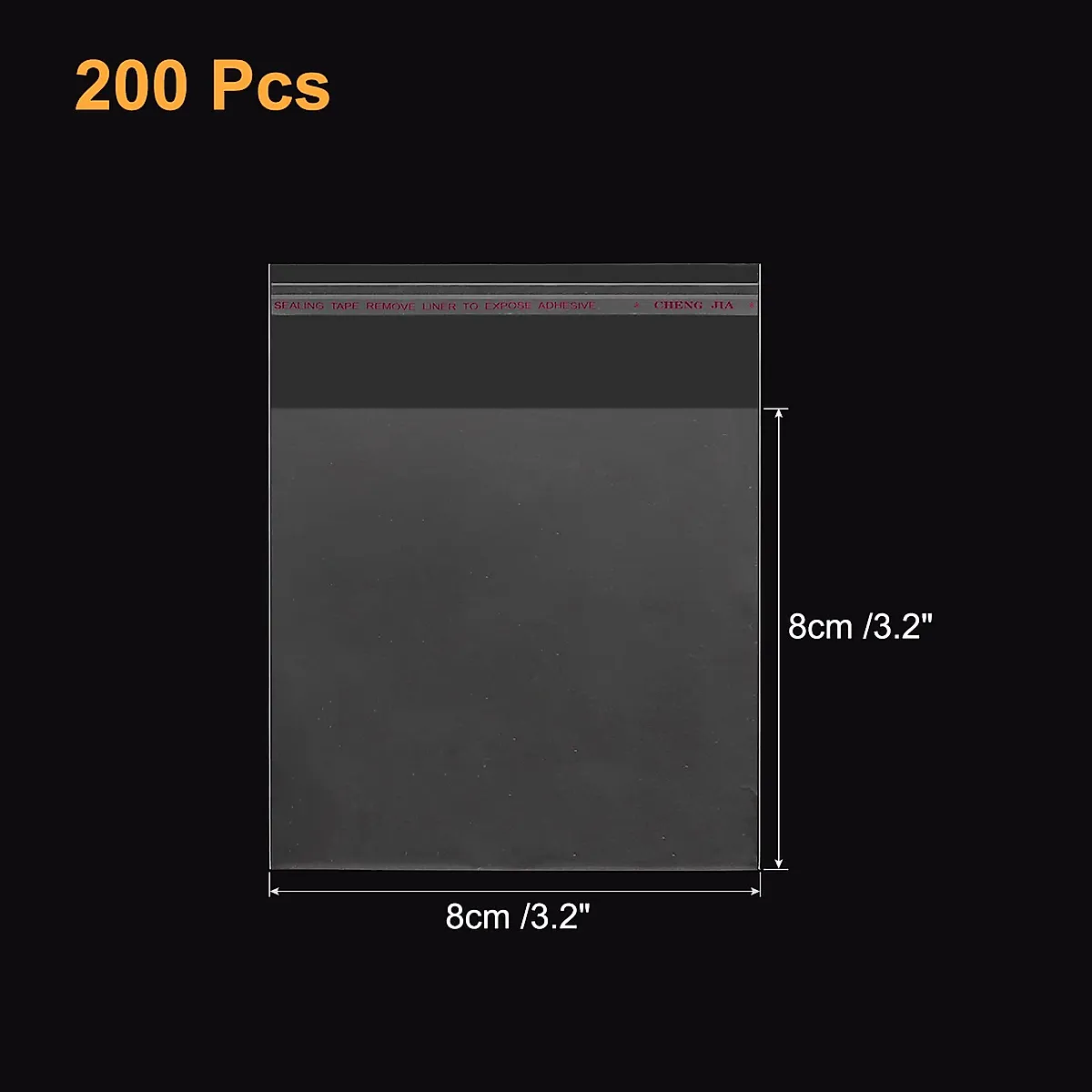 uxcell 200Pcs Clear Cello Bags, 3" x 3" Plastic Self Sealing OPP Cello Treat Bags Cello Poly Bags for Packing Cookies Candy Jewelry Gifts, Clear