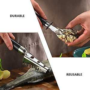 DOITOOL Fish Scaler Brush Oyster Shucker Set Oyster Shucking Seafood Skin Cleaning Brush Scraper Kitchen Shucking Tools