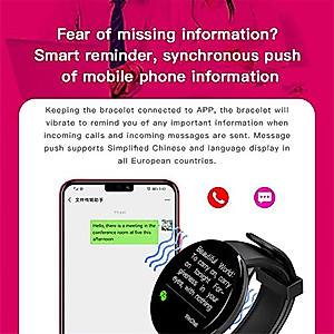 Smart Watch for Enhanced Fitness, Blood Pressure, Blood Oxygen Tracking & Sleep Monitoring - 1.44 Inch Upgraded Screen & Waterproof Design for Men Women - Compatible with Android iOS (Black)