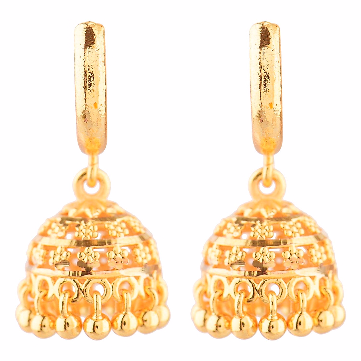 Efulgenz Gold Tone Jhumka Jhumki Hoop Earrings Indian Earrings for Women Traditional Bollywood Jhumka Jhumki Dangle Earrings Set for Women Indian Jewelry for Women Earrings