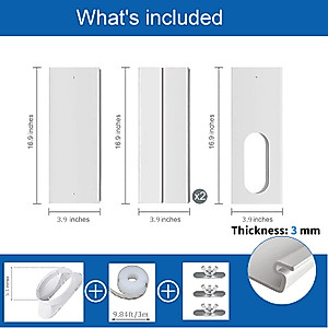 VARWANEO Portable Air Condition Window Seal Kit with 5.1in Coupler, 4pcs Adjustable Length Panel from 17in to 61 in,Portable AC Vent Kit Sliding Door air Conditioner kit
