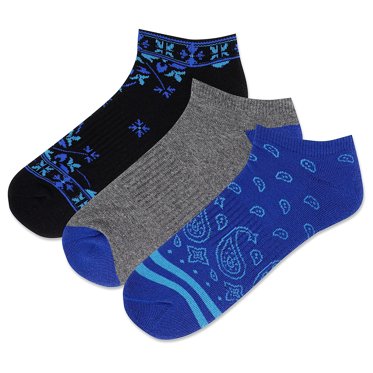 Hot Sox Men's Fun Conversation Starter Low Cut Socks-3 Pair Pack-Cool & Funny Gifts, Bandana (Navy), : 6-12