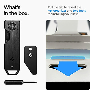 Spigen Life Metal Fit Key Chain Key Holder Metallic Key Organizer Minimalist Compact Keyholder with Key Ring - Black