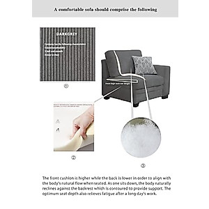 Legend Vansen 4PCS Corduroy Lounges Loveseat Couch Chaises Longues, Dark Grey