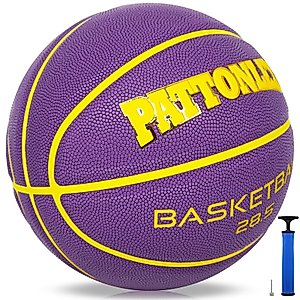 PATTONLEX Basketball Womens Size 6 28.5 Girls Basketball Ball Composite Leather Cover for Indoor Outdoor Basketball Game Or Traning （Purple）