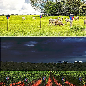 Aolyty Solar Strobe Warning Lights with 90DB Alarm Outdoor 2Pack, 4 Working Modes Solar Power Motion Sensor Alarm Light Waterproof Security Siren Light for Fence Pasture Home Farm Barn Villa Yard