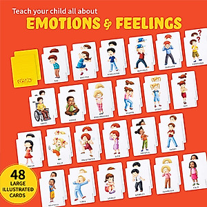 Feelings and Emotions Flash Cards - Memory Game, Social Skills Games, Emotions Cards, Feelings FlashCards, Empathy Game Homeschooling Materials, Preschool Games, Therapy Games for 3 Year Olds and Up