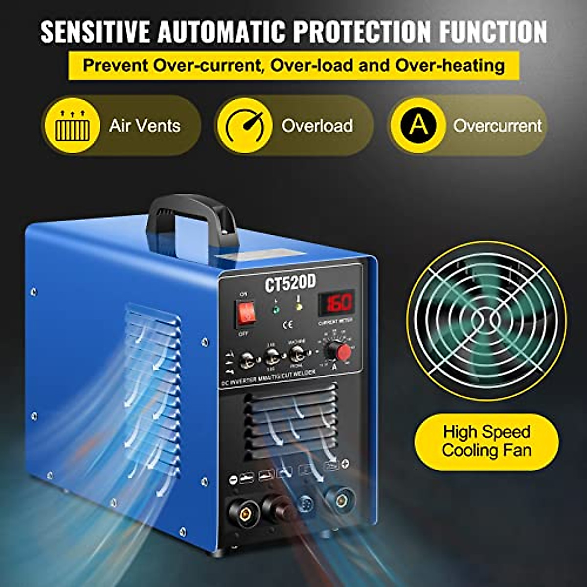 Mophorn TIG/MMA Plasma Cutter CT520D 3 in 1 Combo Welding Machine Tig Welder 200A Arc Welder 200A Plasma Cutter 50A Plasma Cutting Machine Dual Voltage 110 220V