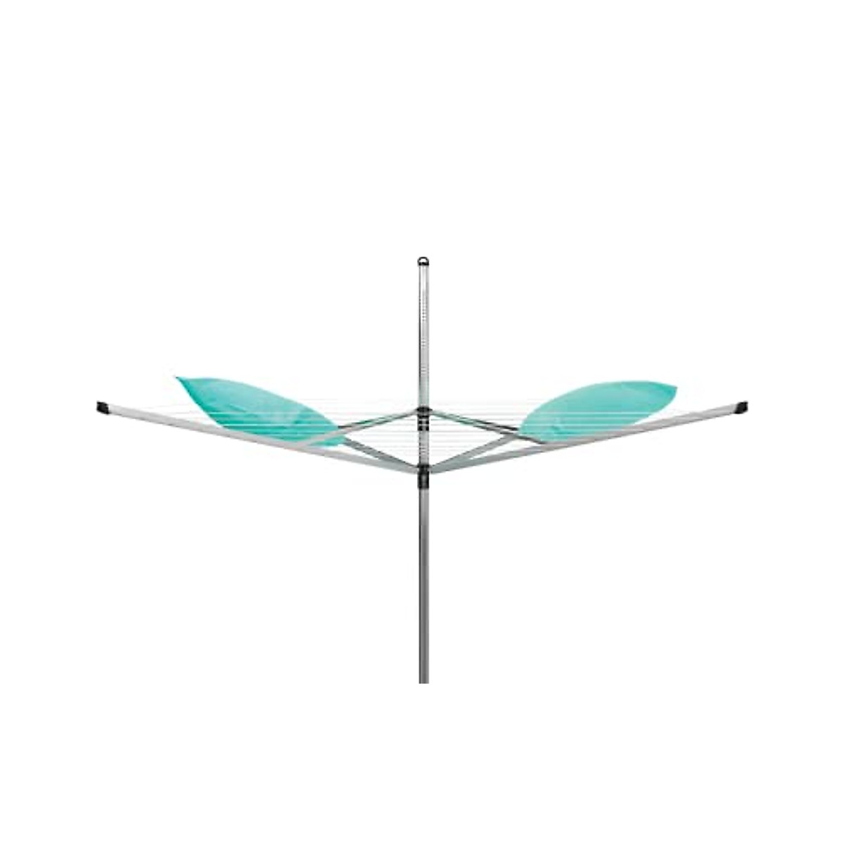 Brabantia Lift-O-Matic Outdoor 4 Arm Clothesline (164 ft/Ø 1.8") Height Adjustable, Folding Clothes Drying Rack + Ground Spike & Cover (Gray)