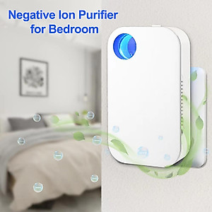 KLVEU Air Ionizer Purifier for Home Plug in,Odor Eliminator Machine for Home Portable and Quiet Ionizer Odor Eliminator for Bedroom Toilet Office Kitchen and Pets (2pcs), small, white2, CYJ-4-2