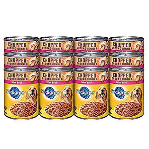 Pedigree Meaty Ground Dinner With Chopped Beef Canned Dog Food 13.2 Ounces (Pack Of 24)