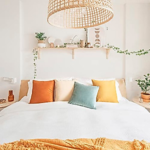 MONDAY MOOSE Decorative Throw Pillow Covers Cushion Cases, Set of 4 Soft Velvet Modern Double-Sided Designs, Mix and Match for Home Decor, Pillow Inserts Not Included (18x18 inch, Orange/Teal)