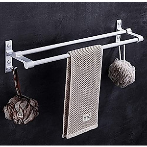 XHALERY Bathroom Kitchen Shower Bath Single Wall-Mounted Aluminum Towel Rack Towel Rack Organizer Hook Heavy and Space-Saving, Length (40 cm, 60 cm) Tower Hanger/40 * 14 * 9Cm