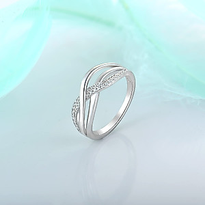 STARCHENIE Infinity Ring for Women 925 Sterling Silver Twisted Knot Ring Infinity Statement Rings Size 7