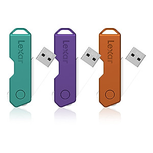Lexar® JumpDrive® TwistTurn2 USB 2.0 Flash Drives, 32GB, Pack of 3 Flash Drives, LJDTT2-32GABNA3