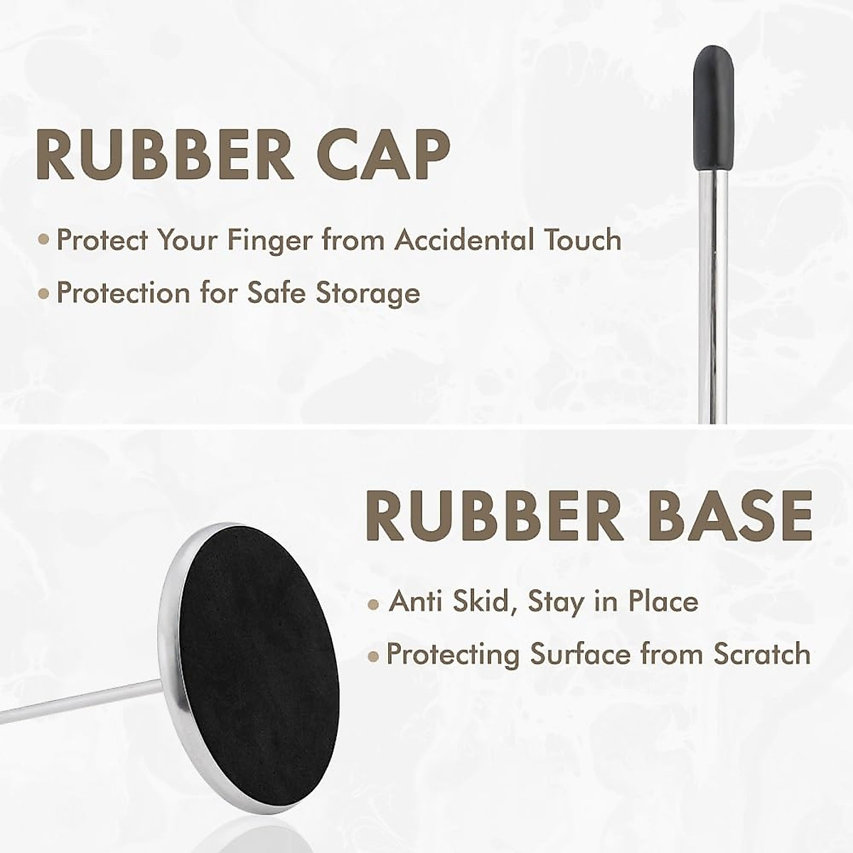 Restaurant Receipt Holder, Stainless Steel Check Spindle with 3.2 Inch Round Base, Desk Straight Rod 6.3 Inch Long for Bill Fork Stick and Paper Memo Holder Spike, 2 Pcs