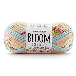 Premier Yarns Bloom Chunky - 3.5 Oz - #5 Bulky Weight - 3 Pack Bundle with Bella's Crafts Stitch Markers (Snapdragon)