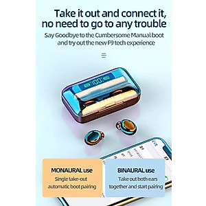 Generic Atrue Wireless Earbuds Bluetooth Headphones Touch Control with Power Bank Lightweight IPX7 Waterproof Stereo Earphones, Black