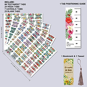 Bible Index Tabs New & Old Testament Tabs Matte Laminated Floral Design - 121 Pcs (Floral)