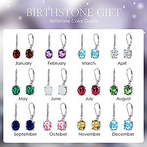 Blue Birthstone Earrings 925 Sterling Silver Created Aquamarine Earrings for Women, Birthday Dangle Earrings for Women